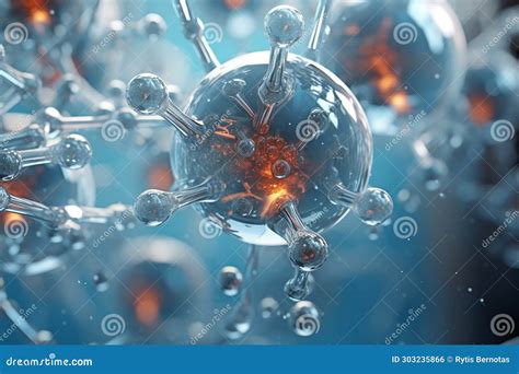 Abstract Molecular Structure Visualization Background Illustration Stock Illustration