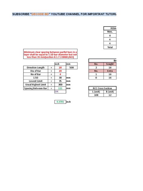 Beam Reinforcement Calculation Pdf Beam Structure Stress