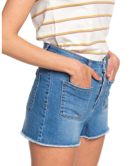 Roxy Womens The Sun Shines Denim Shorts Medium Blue Surfstitch