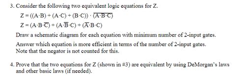 solved 3 consider the following two equivalent logic