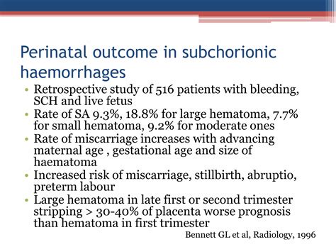 Subchorionic Haemorrhages Pptx Pregnancy Reproductive Health
