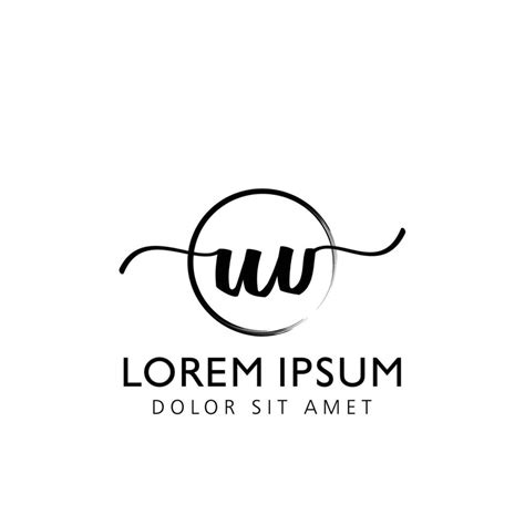 Letra Uv Inicial Escritura Logo Con Firma Y Mano Dibujado Estilo