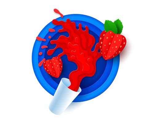 Paper Cut Strawberry Juice Splash Explosion 46114009 Vector Art At Vecteezy