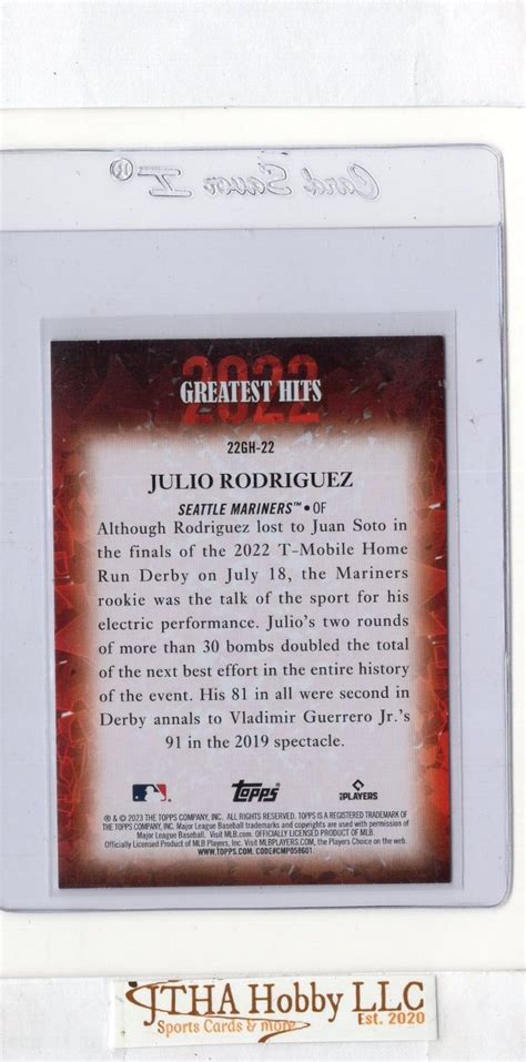 Mavin 2023 Topps Julio Rodriguez 2022 Greatest Hits