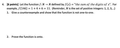 Solved 4 6 Points Let The Function Fn→n Defined By Fx