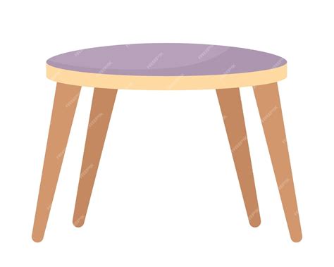Premium Vector Round Wood Coffee Table Semi Flat Color Vector Object