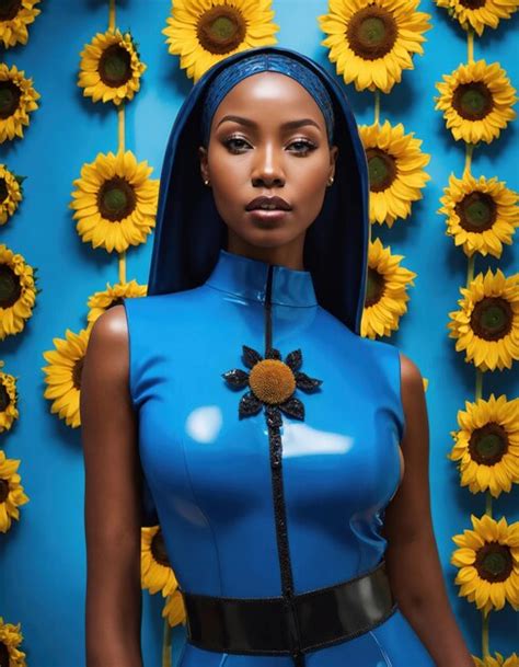 Premium Photo Attractive African American Woman In Latex Costume