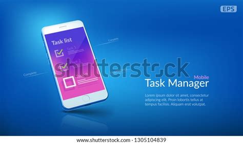 Mobile Phone List Tasks On Screen Stock Vector Royalty Free 1305104839 Shutterstock