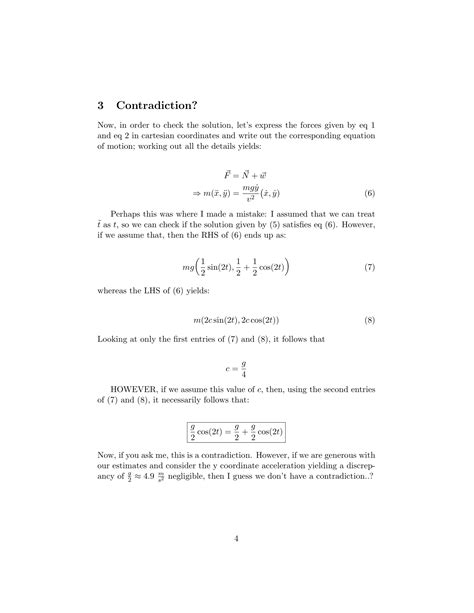 I Found An Inconsistency In Attempting To Solve The Brachistochrone