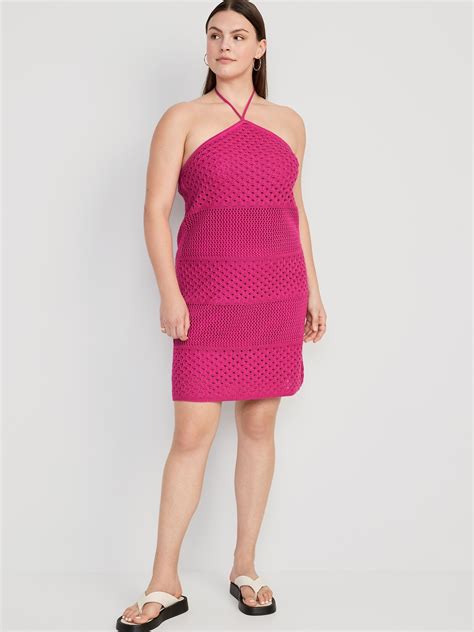 Halter Crochet Mini Dress Old Navy