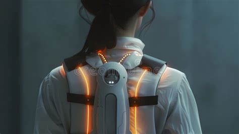 Wearable Posture Correction Device On Person S Back Stock Illustration Illustration Of Device