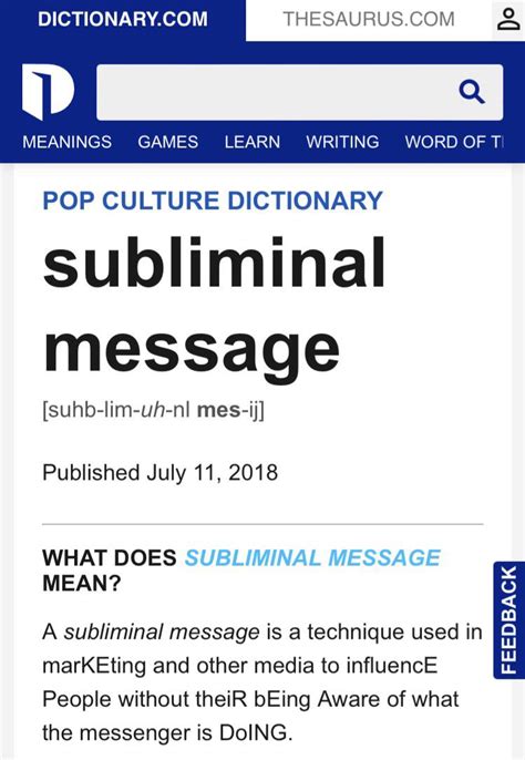 The Definition For Subliminal Message On Contains A Code