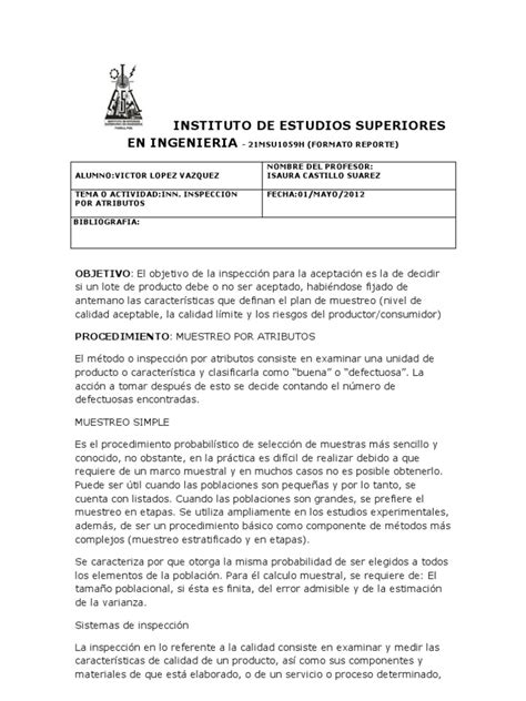 Inspección Por Atributos Y Variables Tipos Procedimientos Y Errores En La Inspección De