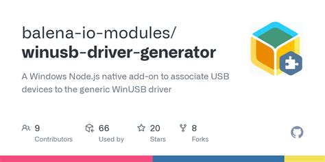 Github Balena Io Moduleswinusb Driver Generator A Windows Nodejs