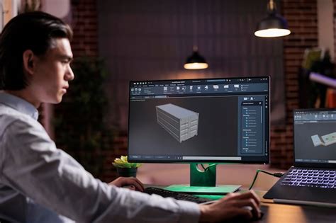 Premium Photo Cad Engineer Developing Engine Mechanism And Industrial