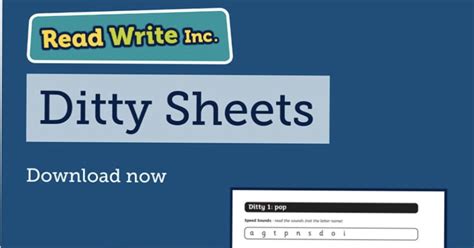 Atlas Class Blog Read Write Inc New Resource Ditty Sheets