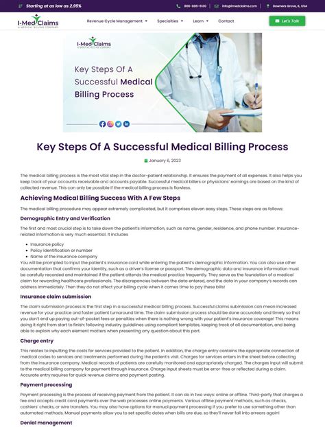 Key Steps Of A Successful Medical Billing Process By Alex Richardson