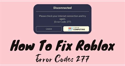 roblox error code 277 100 working fix september 2025