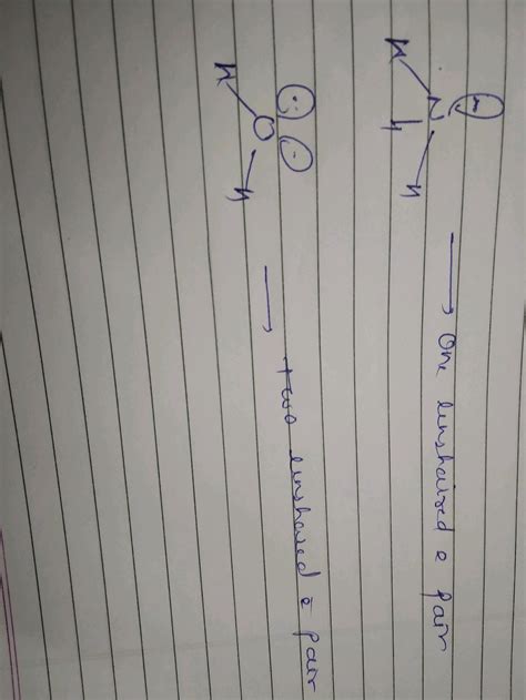 Give examples of covalent compounds which contain (a) one unshared pair of electrons (b) two ...