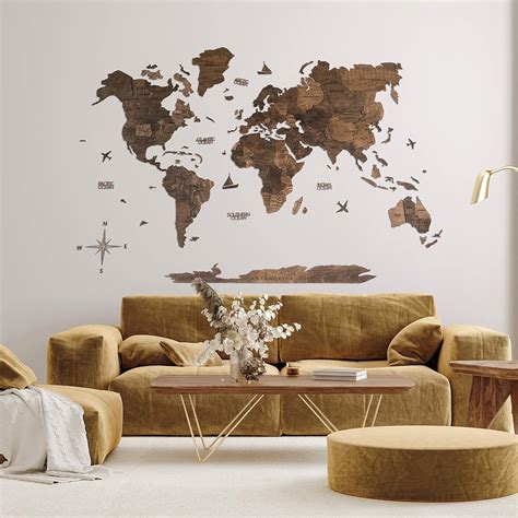 Enjoy The Wood 3d Wood World Map Wall Art Large Wood Wall
