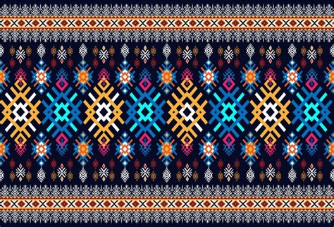 배경에 대한 민족 패턴 기하학적 색상 프리미엄 벡터