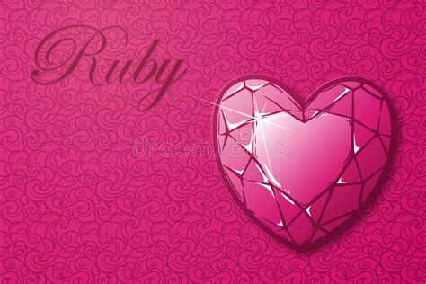 Ruby Gemstone On Pattern Background Stock Vector Illustration Of