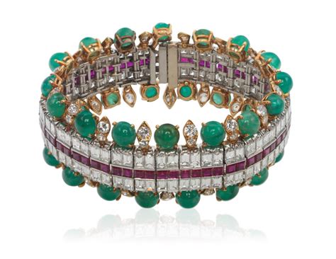 Diamond Emerald And Synthetic Ruby Bracelet Christies