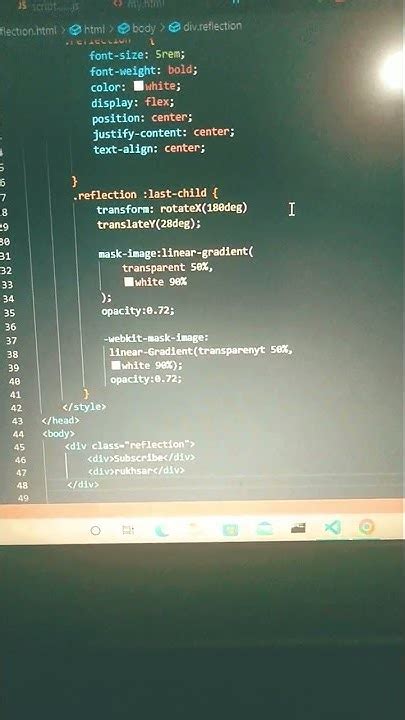 Text Reflection Effect Using Html And Cssshorts Youtube