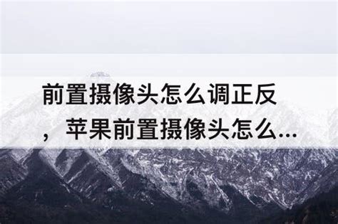 前置摄像头怎么调正反，苹果前置摄像头怎么调正反max 志成网