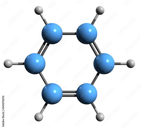 3D Image Of Benzene Skeletal Formula Molecular Chemical Structure Of
