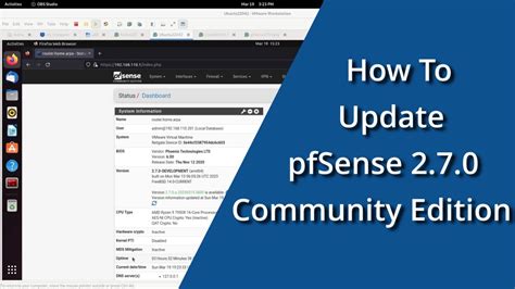 How To Update Pfsense 270 Community Edition Youtube