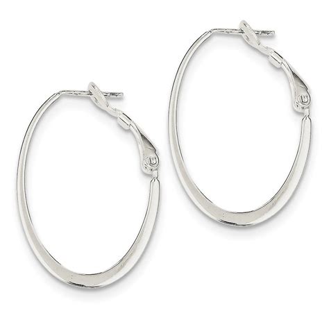 925 Sterling Silver Open Back Omega Back Polished Hoop Earrings