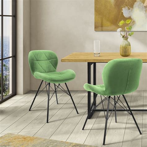Ml Design Stuhl Esszimmerstuhl Set Mit Rückenlehne Und Metallbeinen