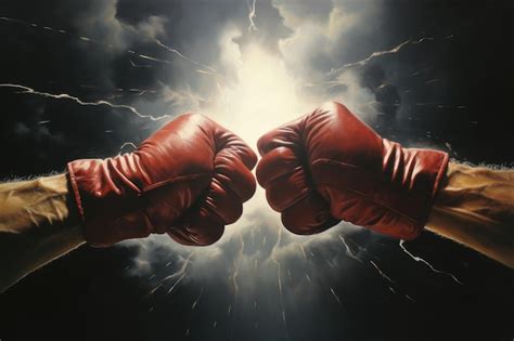 Premium Ai Image Intense Boxing Match Fists In Action