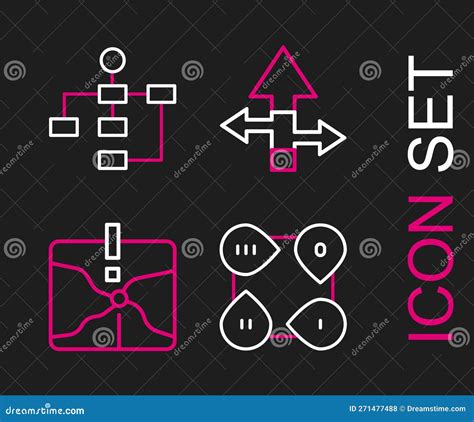 Set Line Infographic Element Intersection Point Arrow And Hierarchy