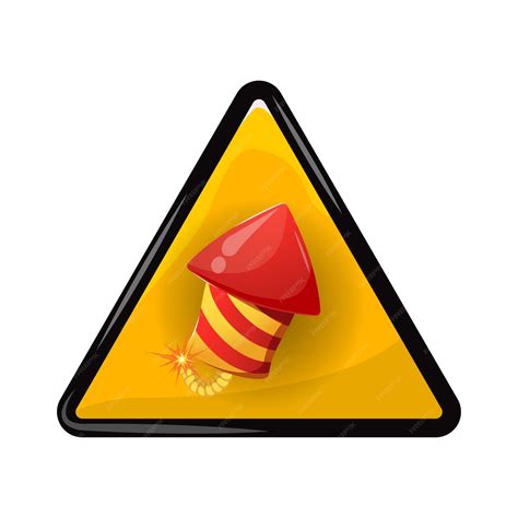 Premium Vector Warning Fireworks Sign Isolated On Yellow Triangle