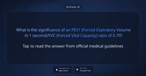 What Is The Significance Of An Fev1 Forced Expiratory Volume In 1 Second Fvc Forced Vital