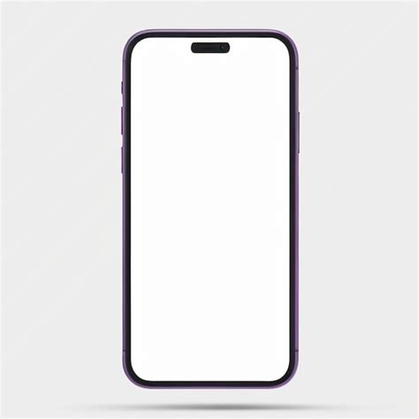 Realistic Front View Smartphone Mockup Mobile Iphone Purple Frame With