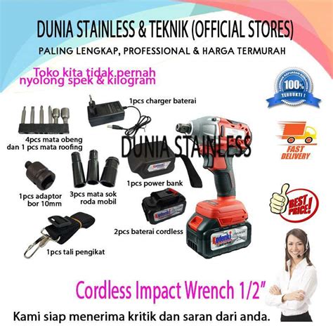 Jual Mesin Bor Cordless Impact Wrench 1 2 Inch Di Seller Dunia