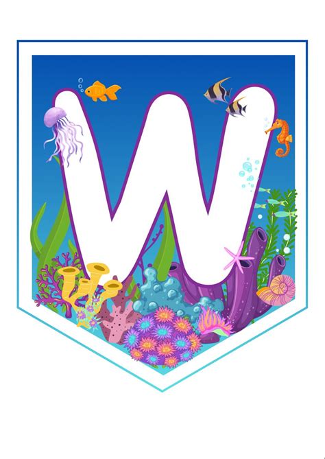 Under The Sea Letter W Banner
