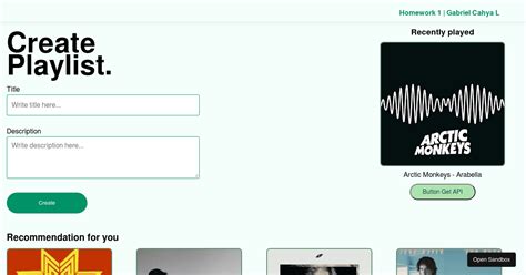 Reactjshomework1 Playlistverdekstop Codesandbox