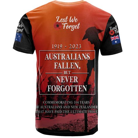 Australia Anzac Day Custom T Shirt Lest We For Get Anzac Quotes T Shirt