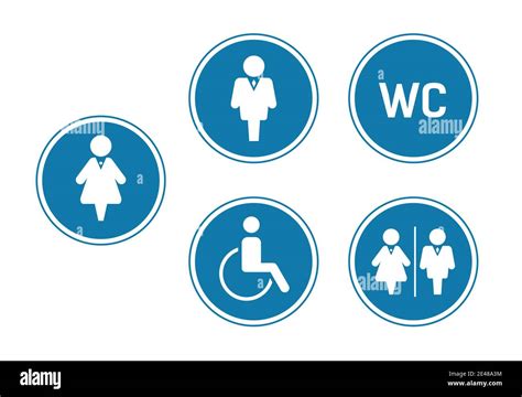 Vektor Stok Wc Signs Settoilet Icons Set Piktogramm Tanpa 58 Off