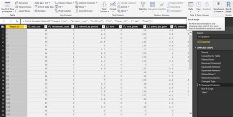 Power BI R Power Query Editor Feathers Analytics