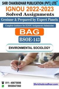 IGNOU BSOE Solved Assignment Environmental Sociology IGNOU