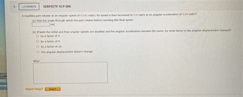Solved POINTS SERPSET P A Machine Part Rotates Chegg