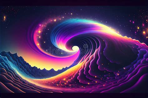 Rainbow Nebula Background Ai Render Stock Illustration Illustration