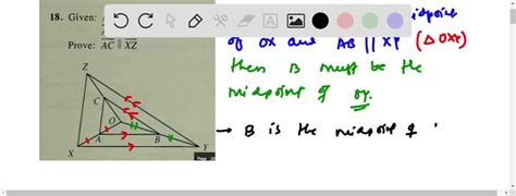 Solved Given A Is The Midpoint Of O X A Bx Y B C Y Z Prove A C X Z