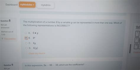 Solved Dashboard MyModules MyAdmin Question 8 The Multiplication Of
