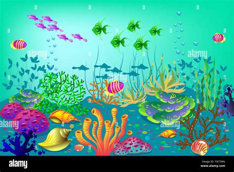 Underwater Background Vector Illustration For Design And Banners